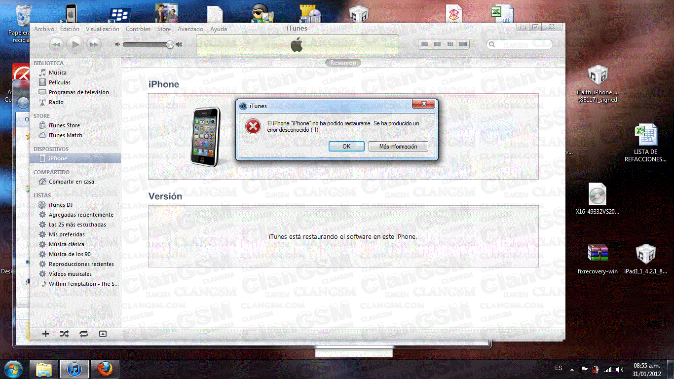 Iphone 3gs Bota Error (-1) - Clan GSM - Unión de los Expertos en ...
