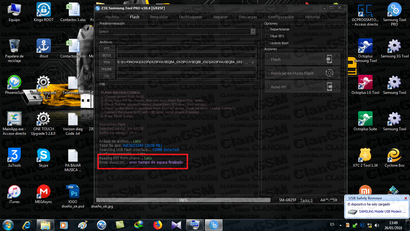 Samsun G925f (sending Sboot.bin... Error Timeout) Al Reinstalar - Clan ...