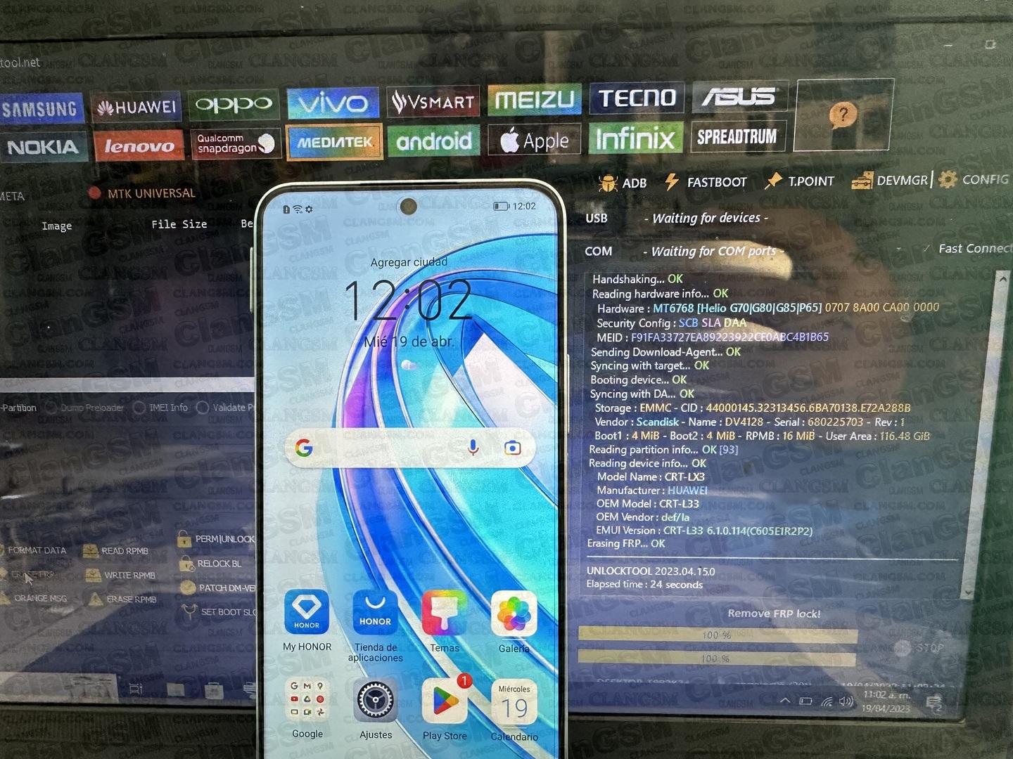 Frp Honor X8a Crt-lx3 Con Unlocktool - Clan GSM - Unión de los Expertos en Telefonía Celular