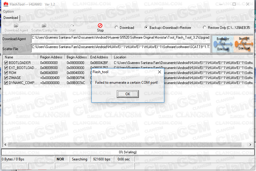 Error Flash Tool Ver. 3.2 Huawei: "failed To Enumerate A Certain Com ...