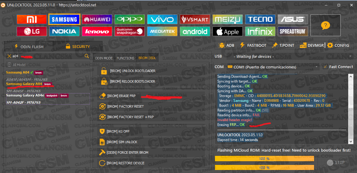 Frp Samsung A04e Unlock Tool - Clan GSM - Unión de los Expertos en ...