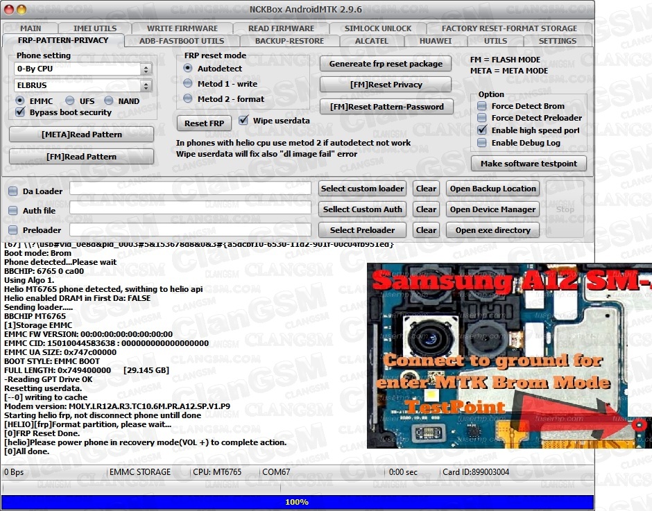 Samsung Galaxy A12 A125F ISP EMMC PinOUT Test Point, 48% OFF