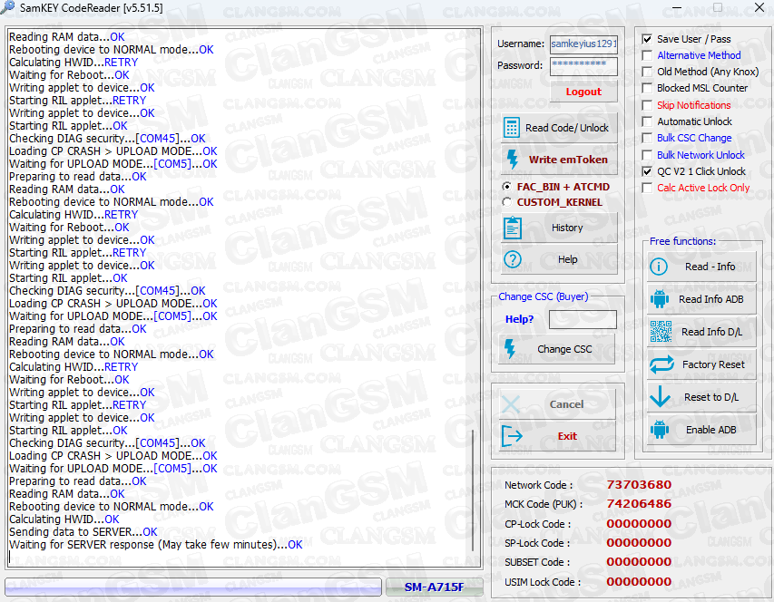 Unlock A715f Aporte - Clan GSM - Unión de los Expertos en Telefonía Celular