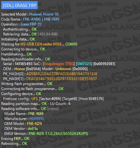Frp Honor 70 (fne-nx9) Aporte - Clan GSM - Unión de los Expertos en Telefonía Celular