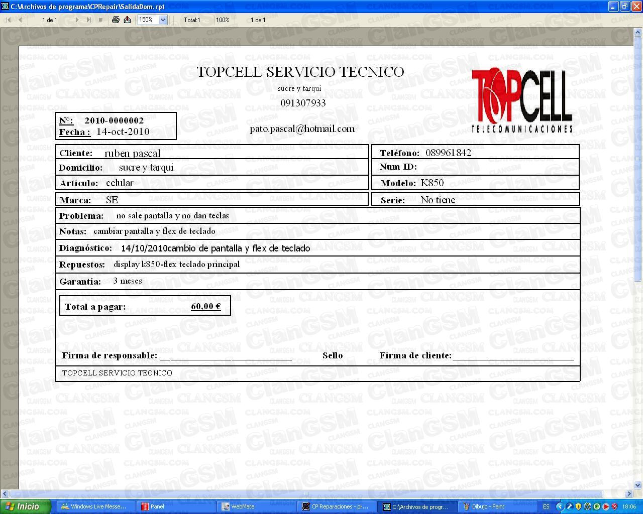 Boleta De Recepcion De Celulares!! - Clan GSM - Unión de los Expertos en Telefonía Celular