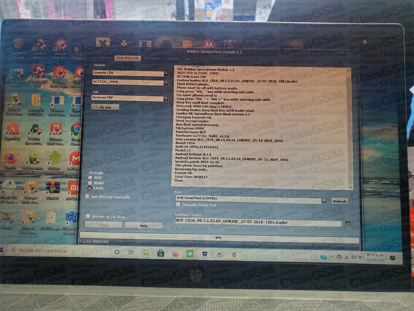 Frp Blu C5 C014l Con Nck Spdr - Clan GSM - Unión de los Expertos en Telefonía Celular